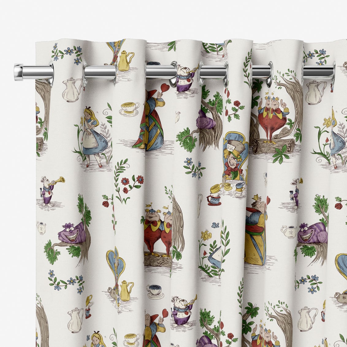 Alice in Wonderland Ivory Curtains