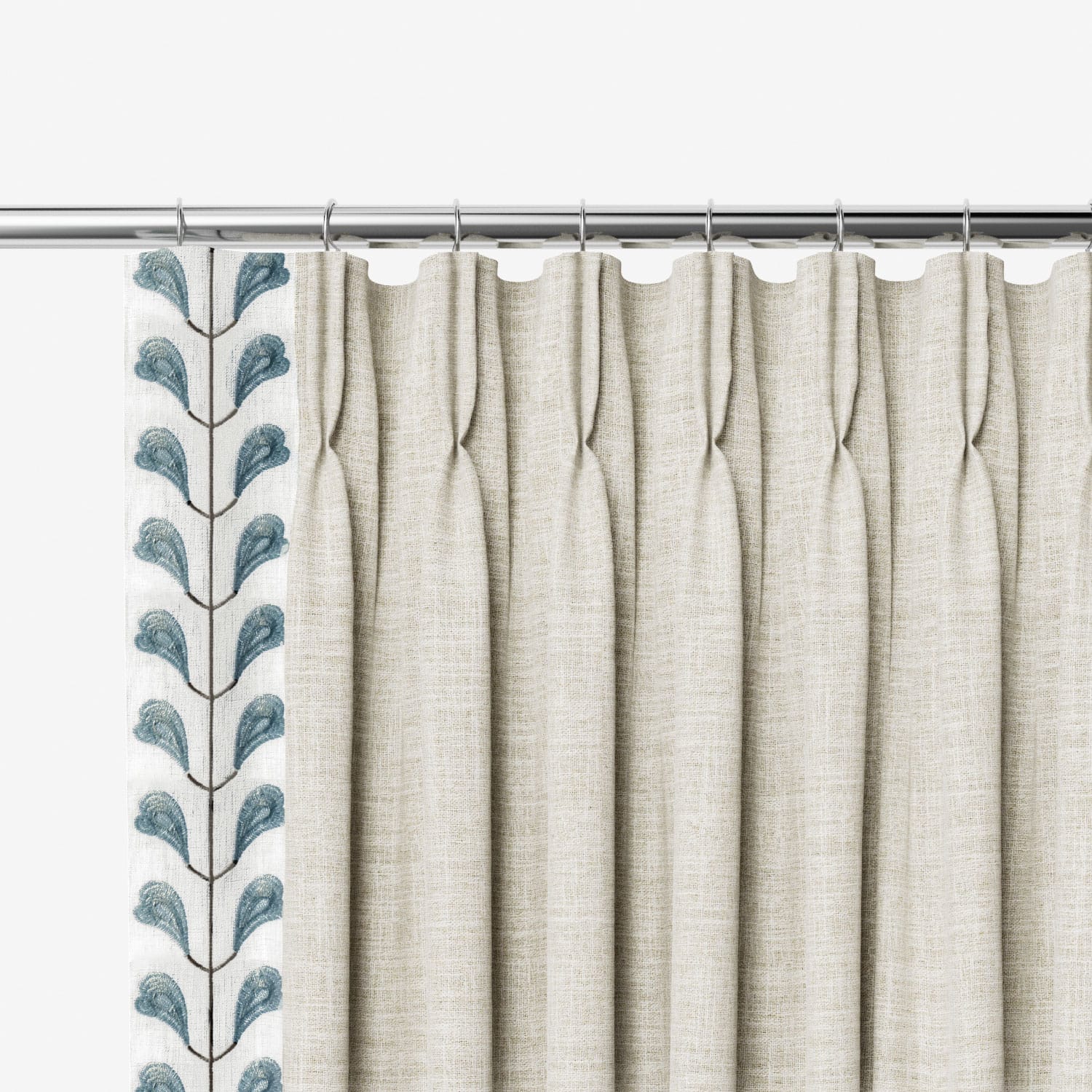 Arlo Oatmeal & Chatsworth Cornflower Curtains