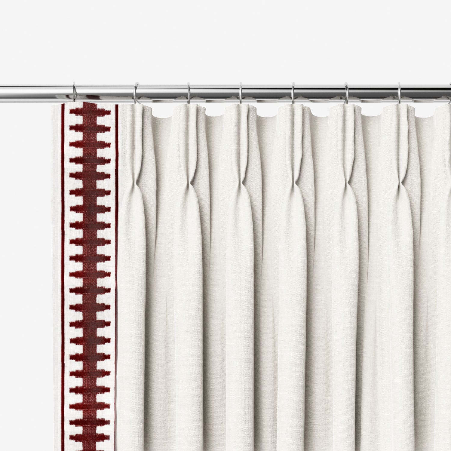 Bijou Linen Alabaster & Ascott Rouge Curtains