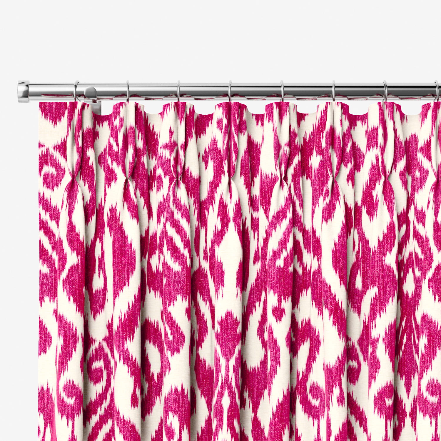 Ikat Damask Cherry Curtains
