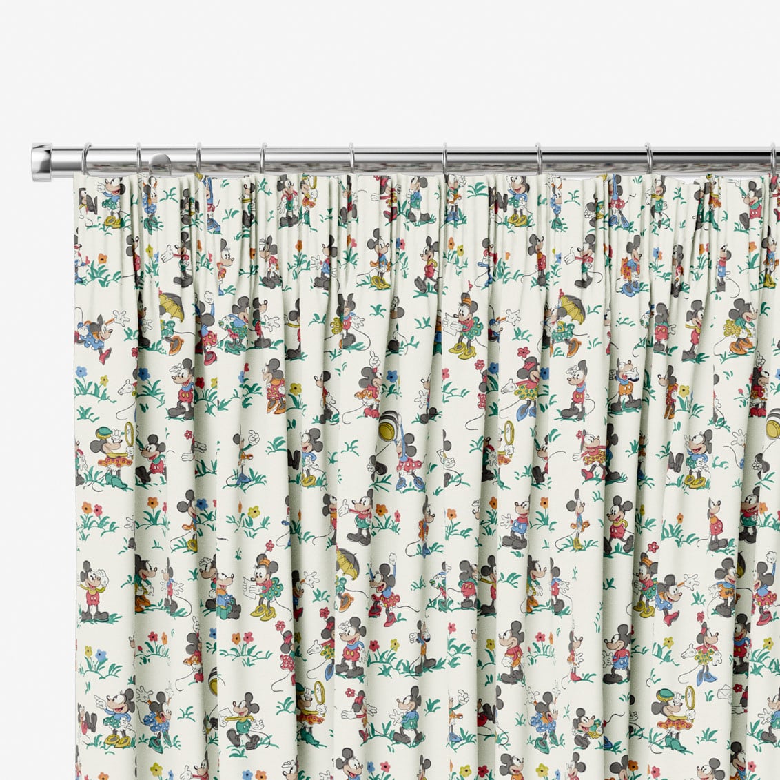 Mickey & Minnie Natural Curtains