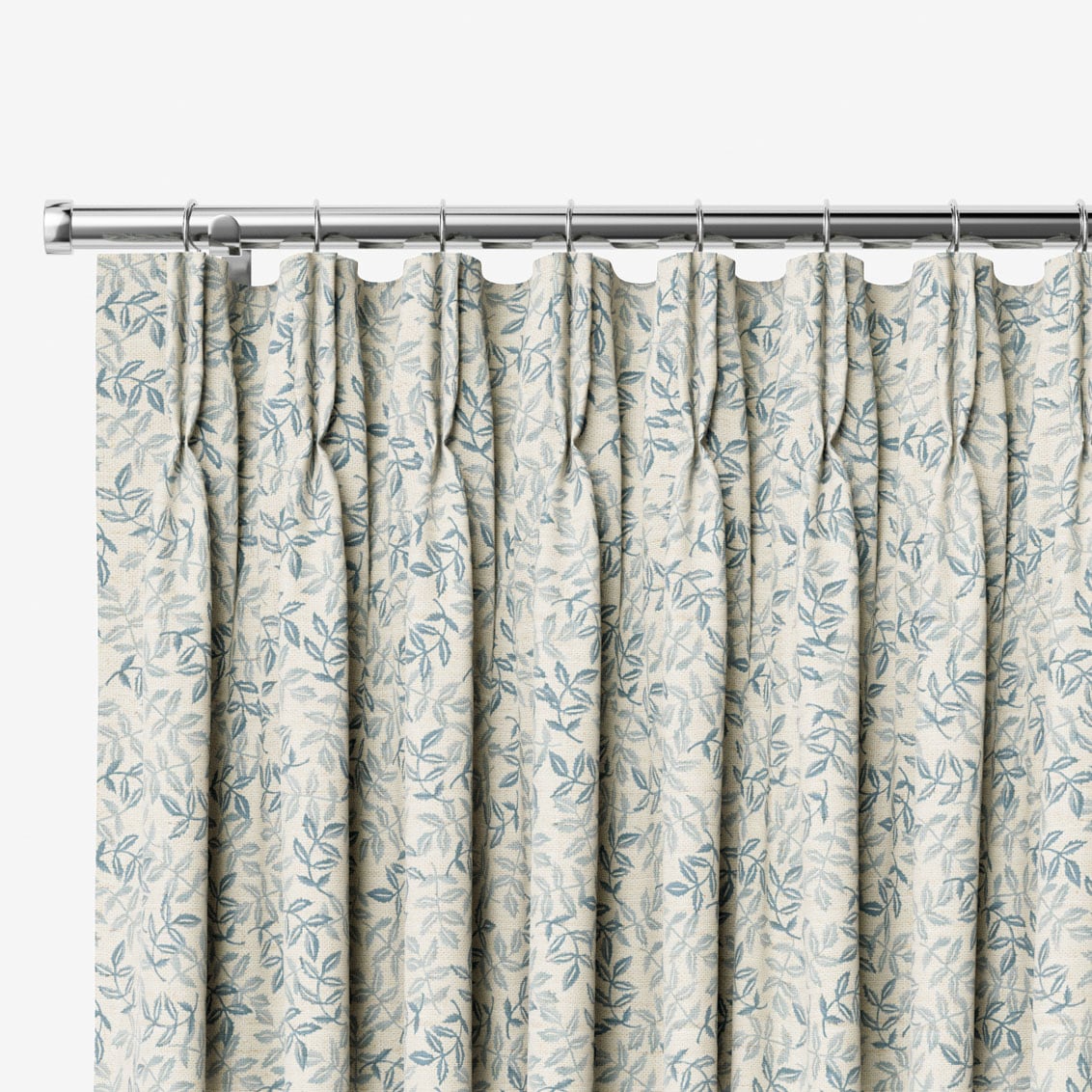Rosehip Leaf Blue Curtains