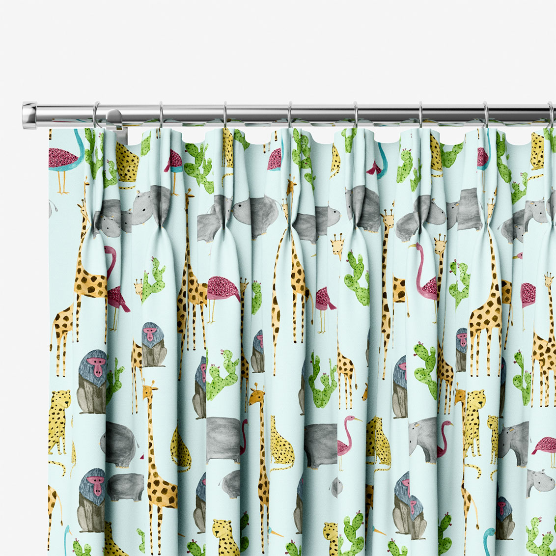 Safari Adventure Sky Blue Curtains