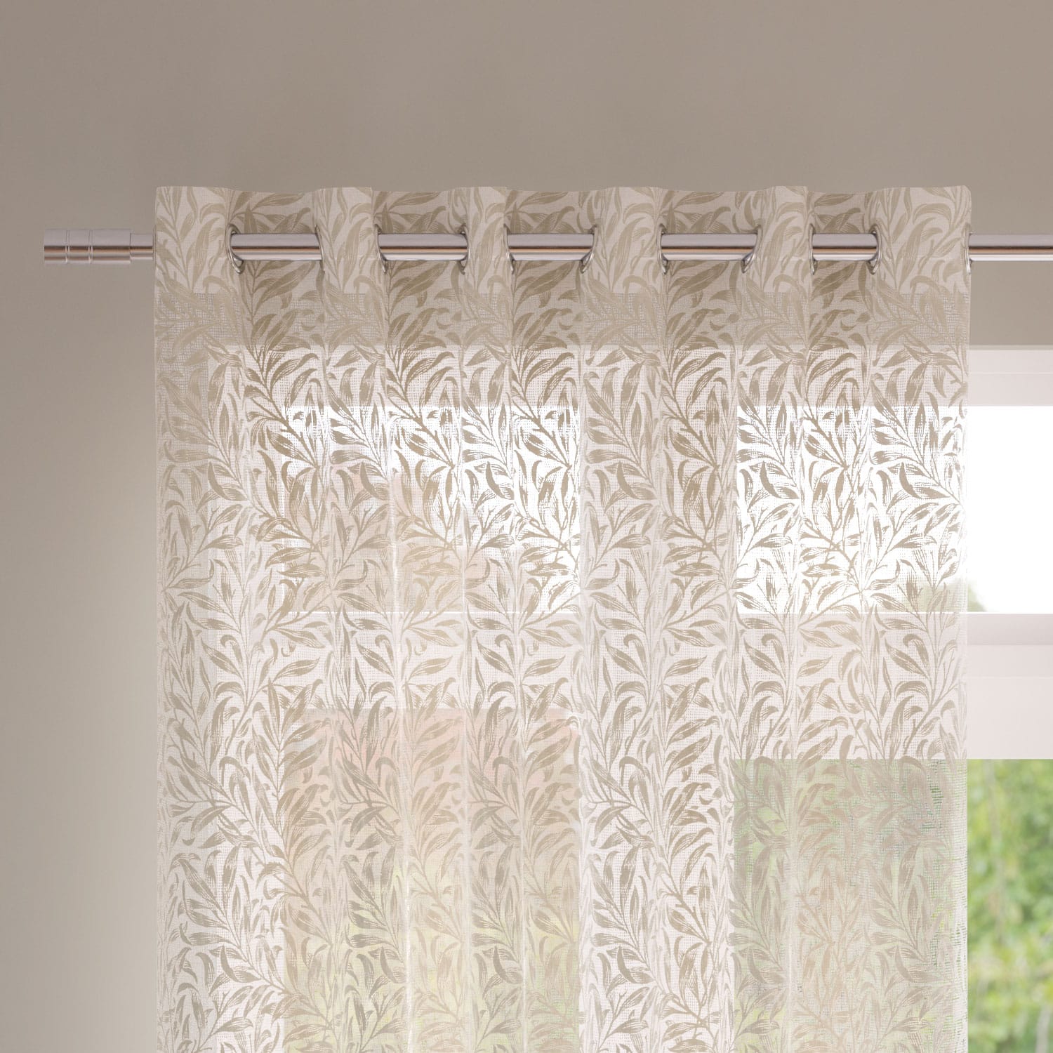 William Morris Willow Bough Voile Linen Curtains