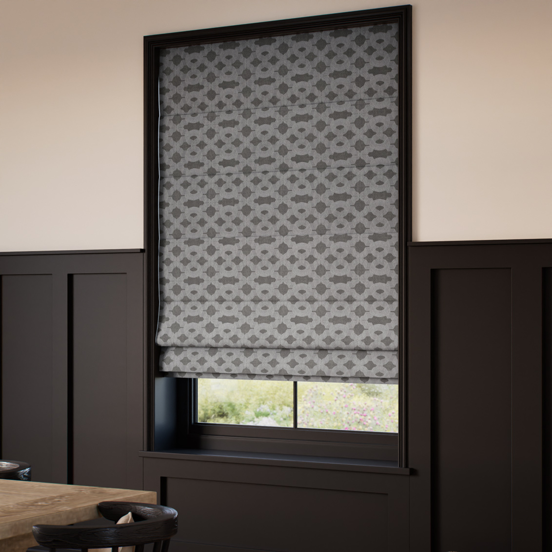 Alicia Jacquard Ironstone Roman Blind