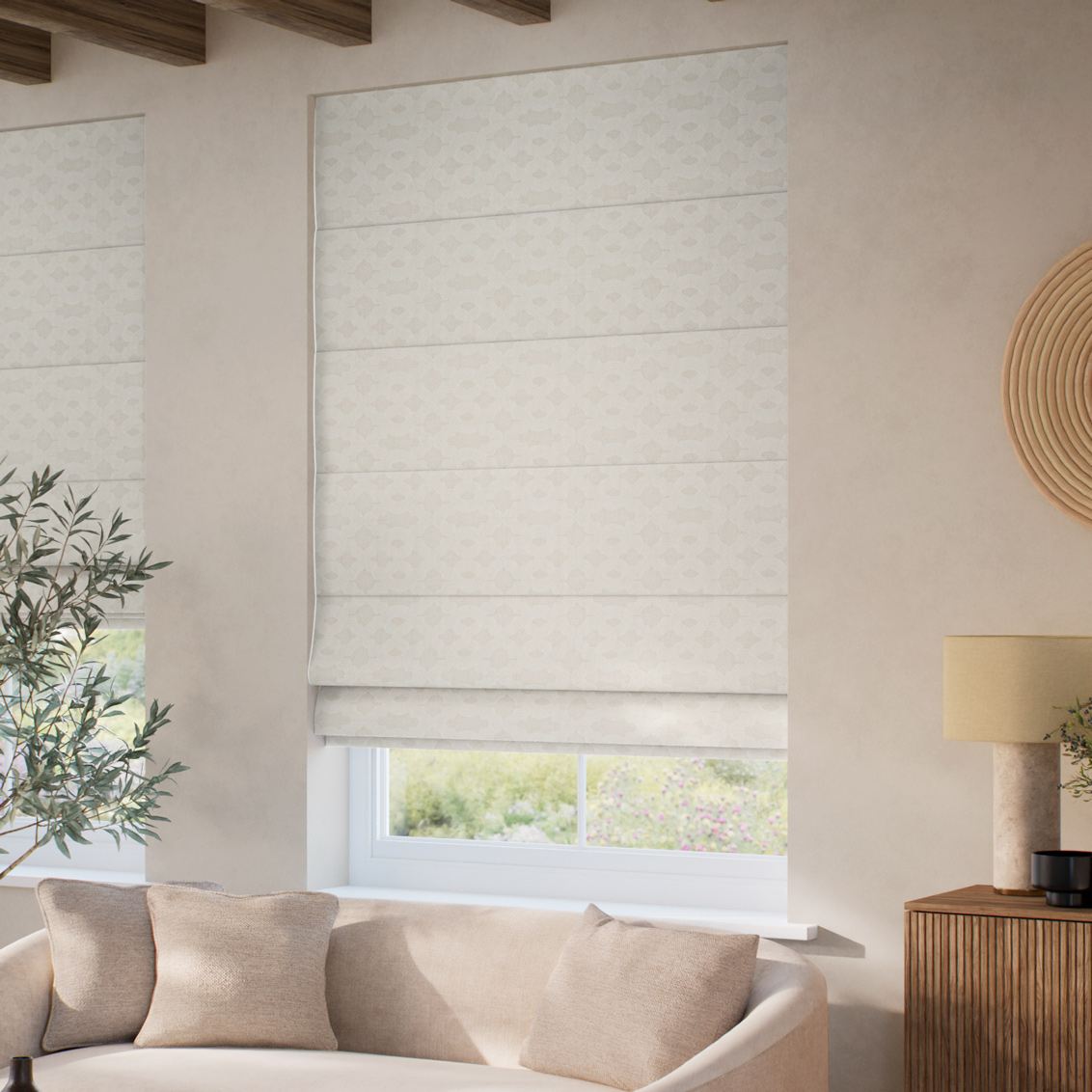 Alicia Jacquard Sand Roman Blind