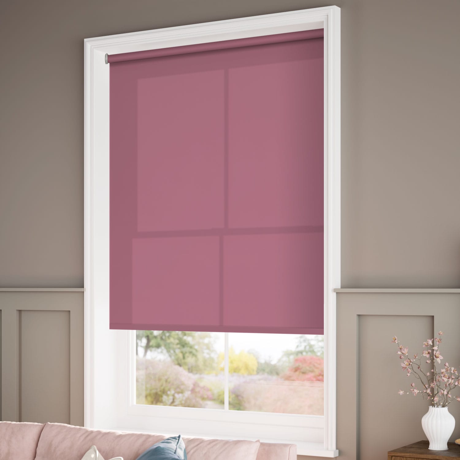 Electric Avalon Peony Pink Roller Blind