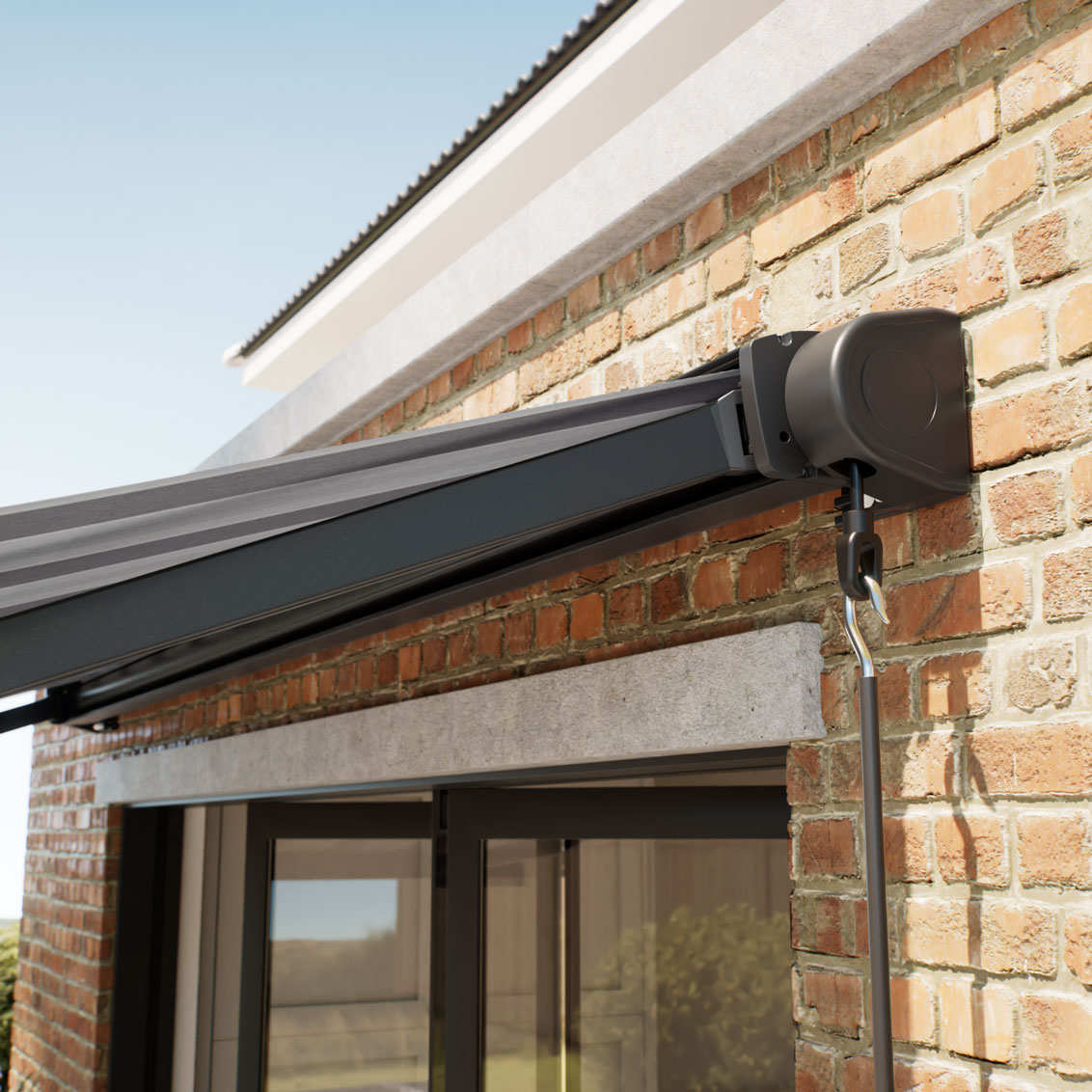 Bali Stripe Flint Full Cassette Awning