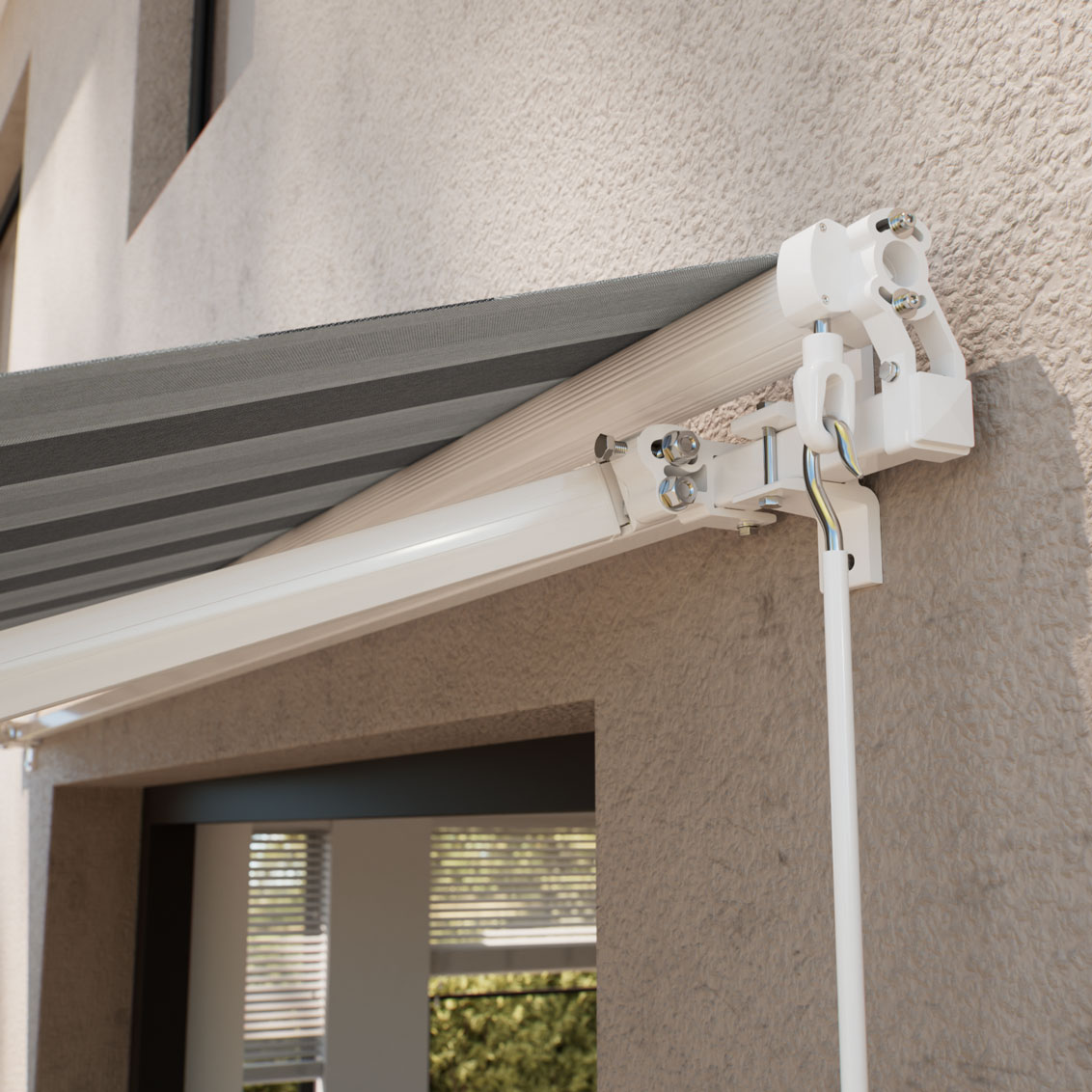 Bali Stripe Flint Open Cassette Awning