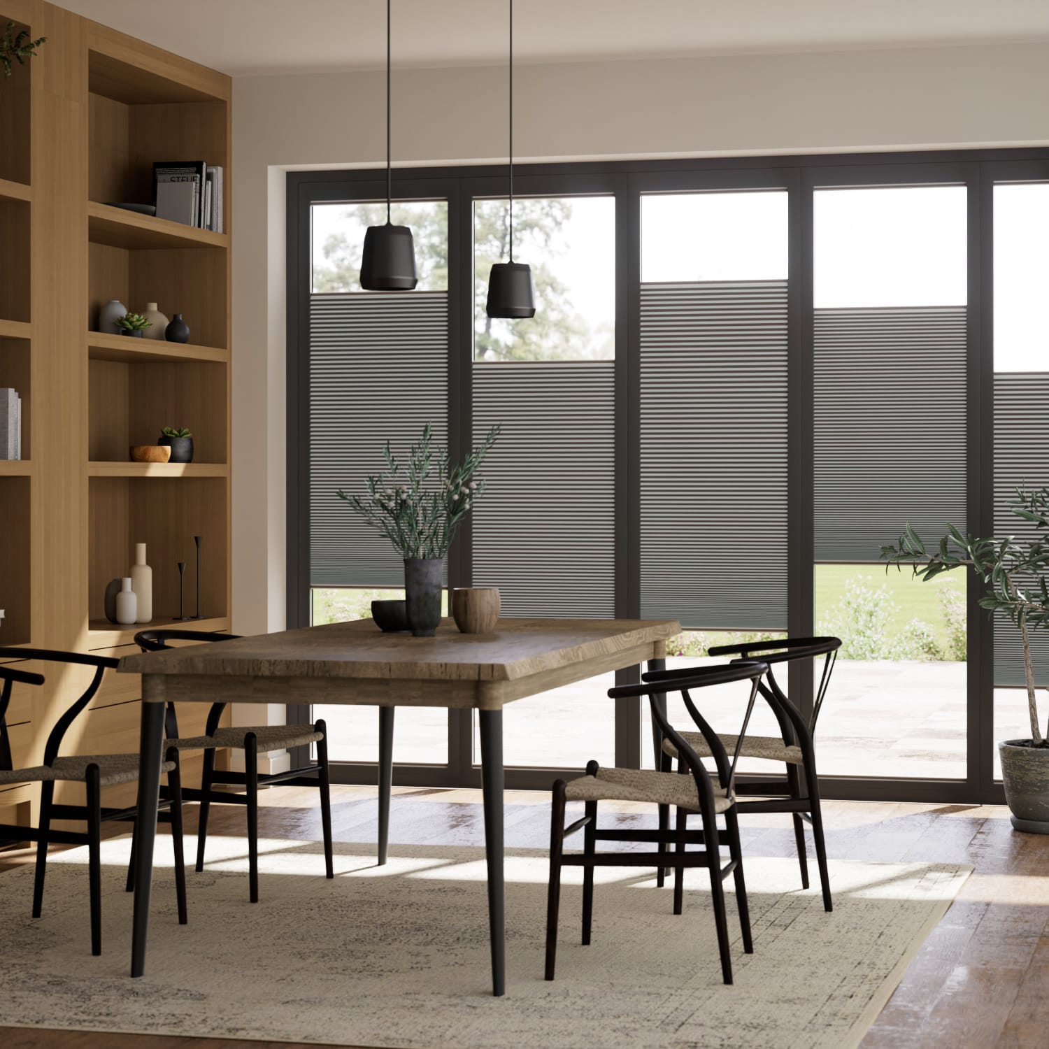 BiFold Adapt DuoLuxe Ash Pleated Blind