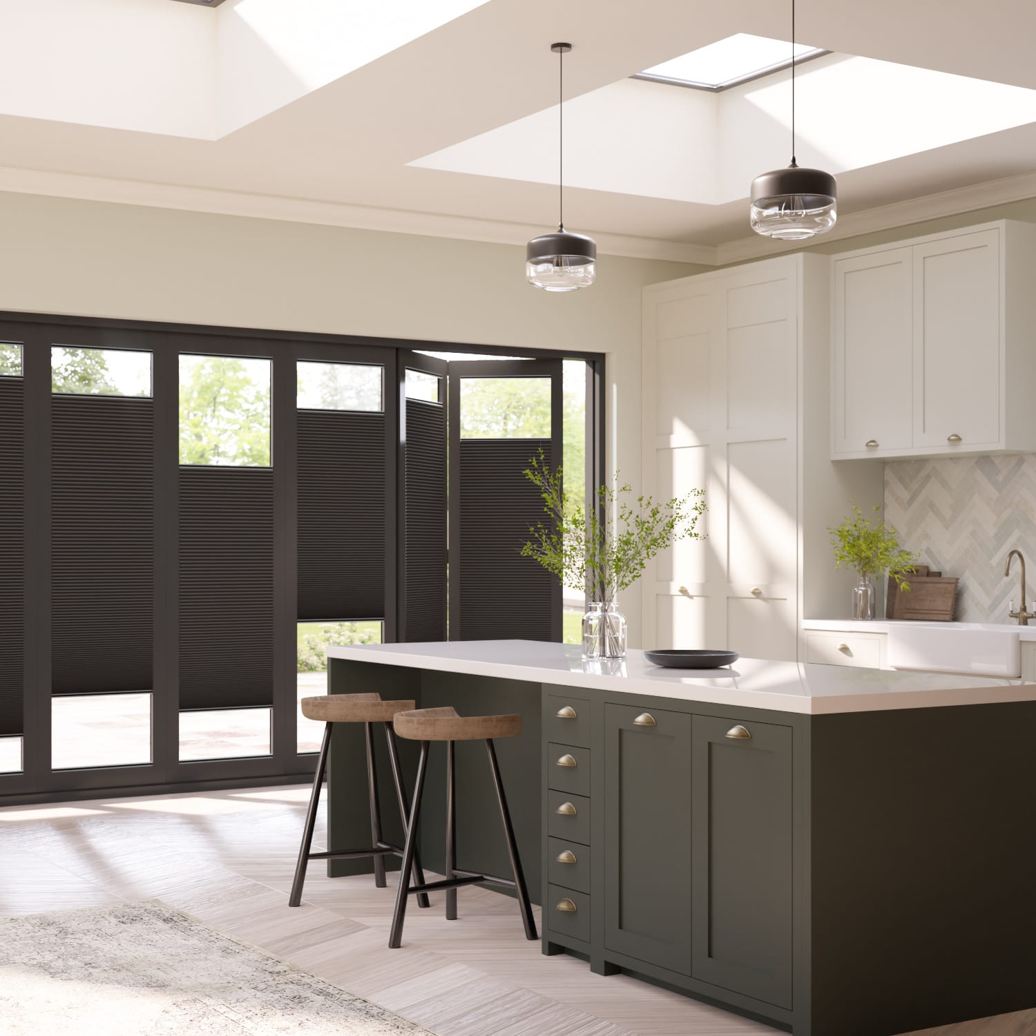 BiFold Adapt DuoShade Charcoal Pleated Blind
