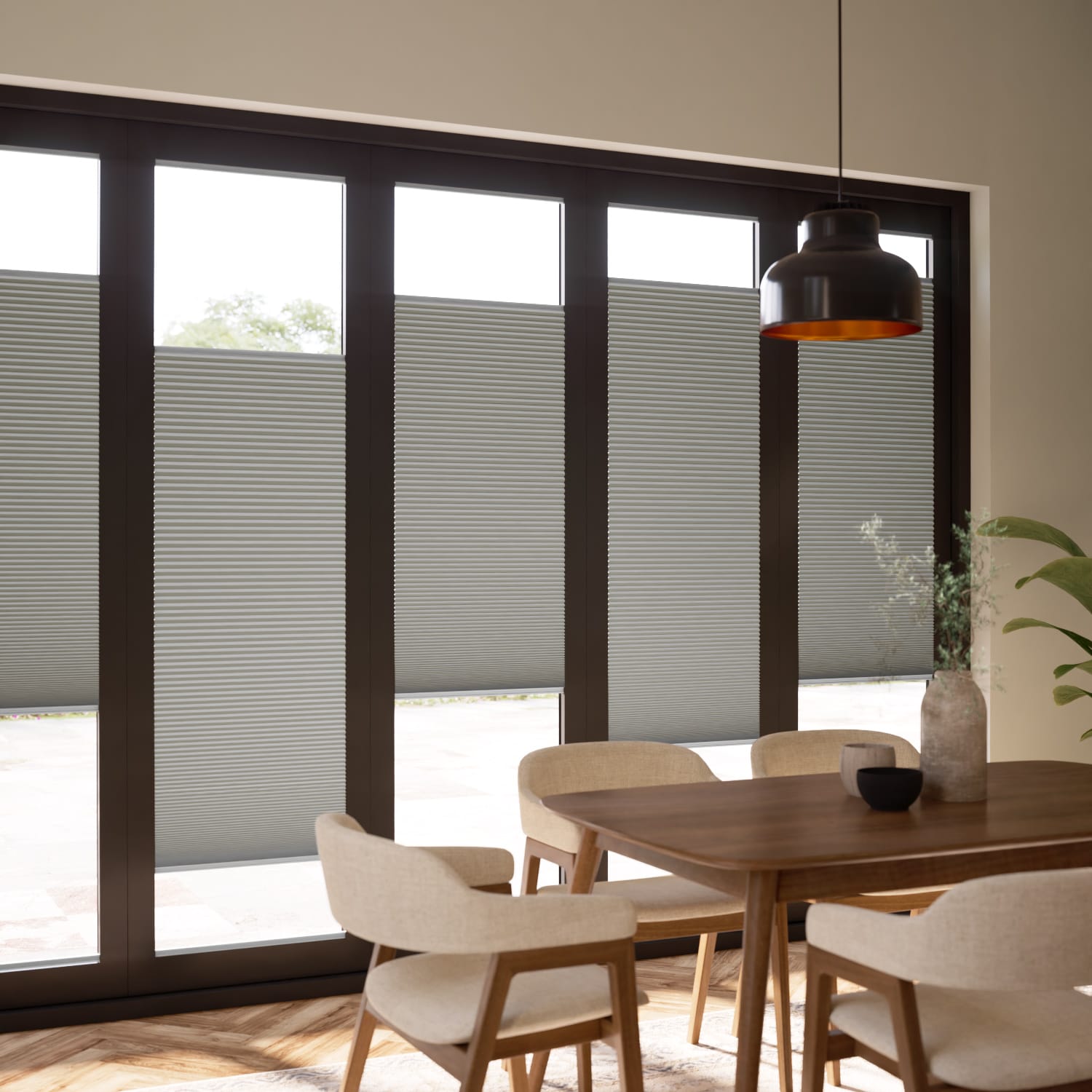 BiFold Adapt DuoShade Elephant Grey Pleated Blind