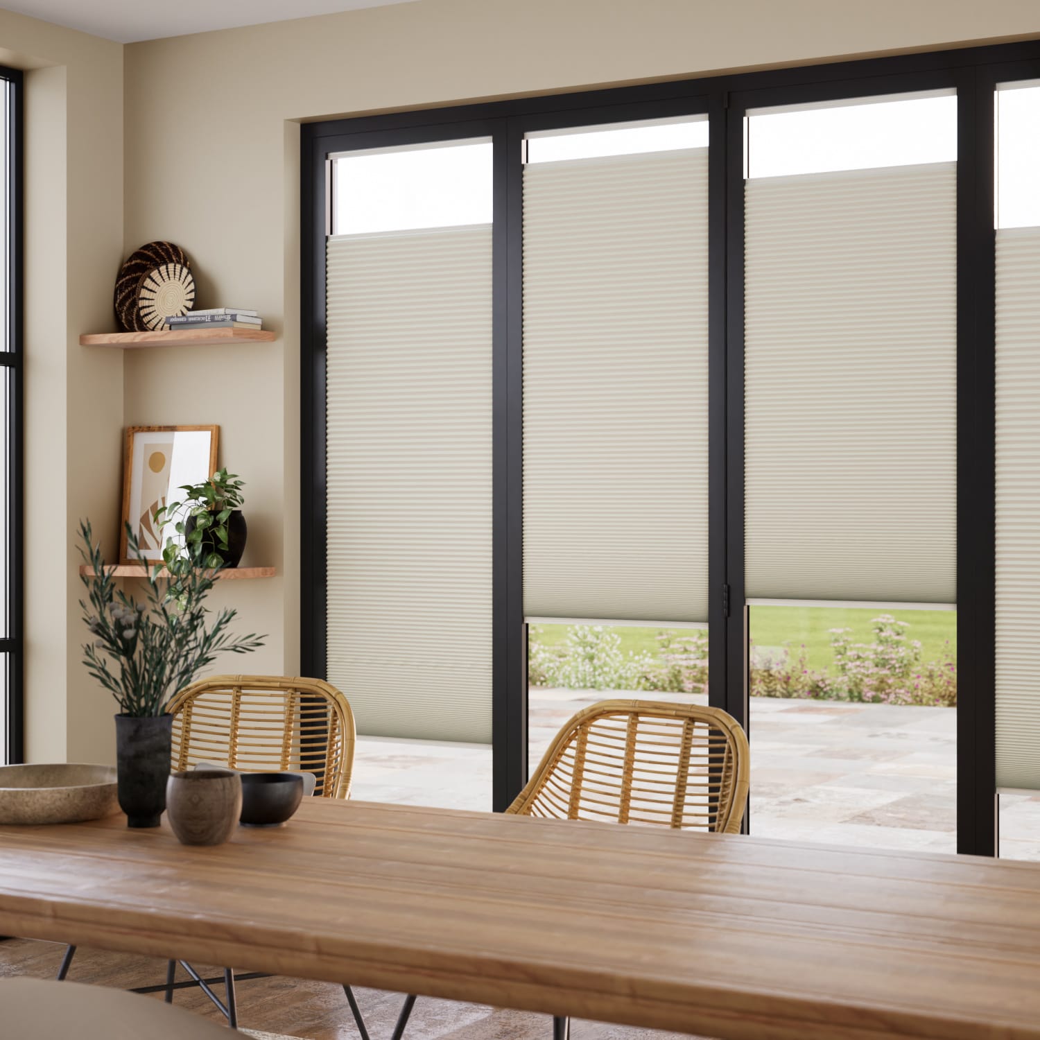 BiFold Adapt DuoShade Limewash Pleated Blind