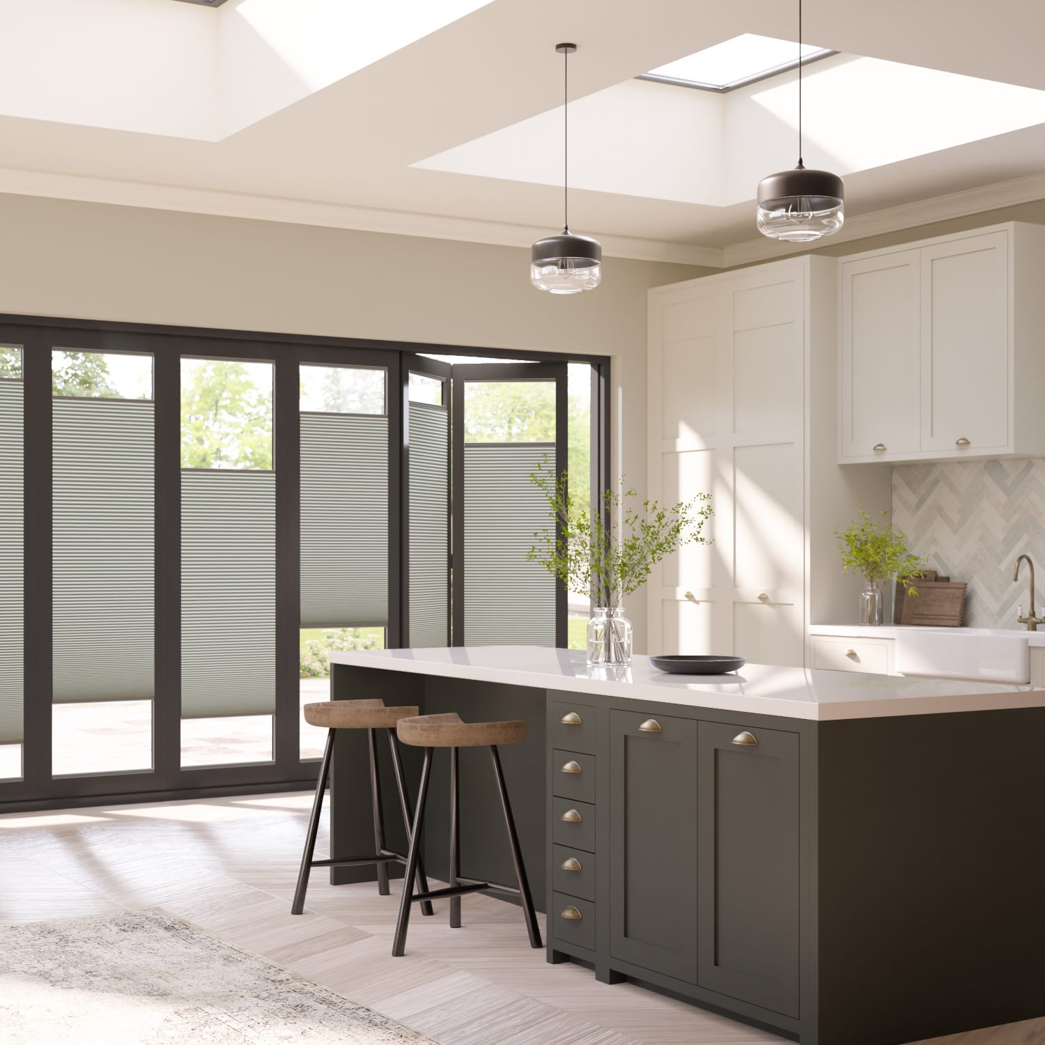 BiFold Adapt DuoShade Stucco Pleated Blind