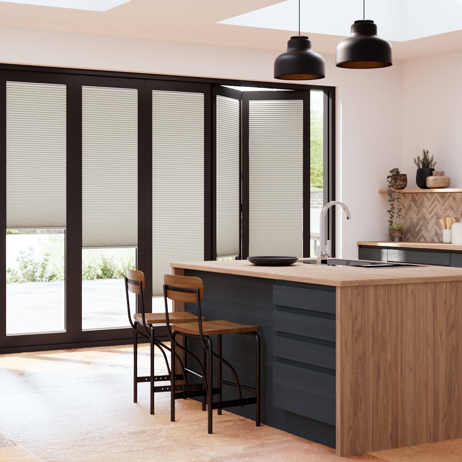 BiFold ClickFIT DuoShade Limewash Pleated Blind