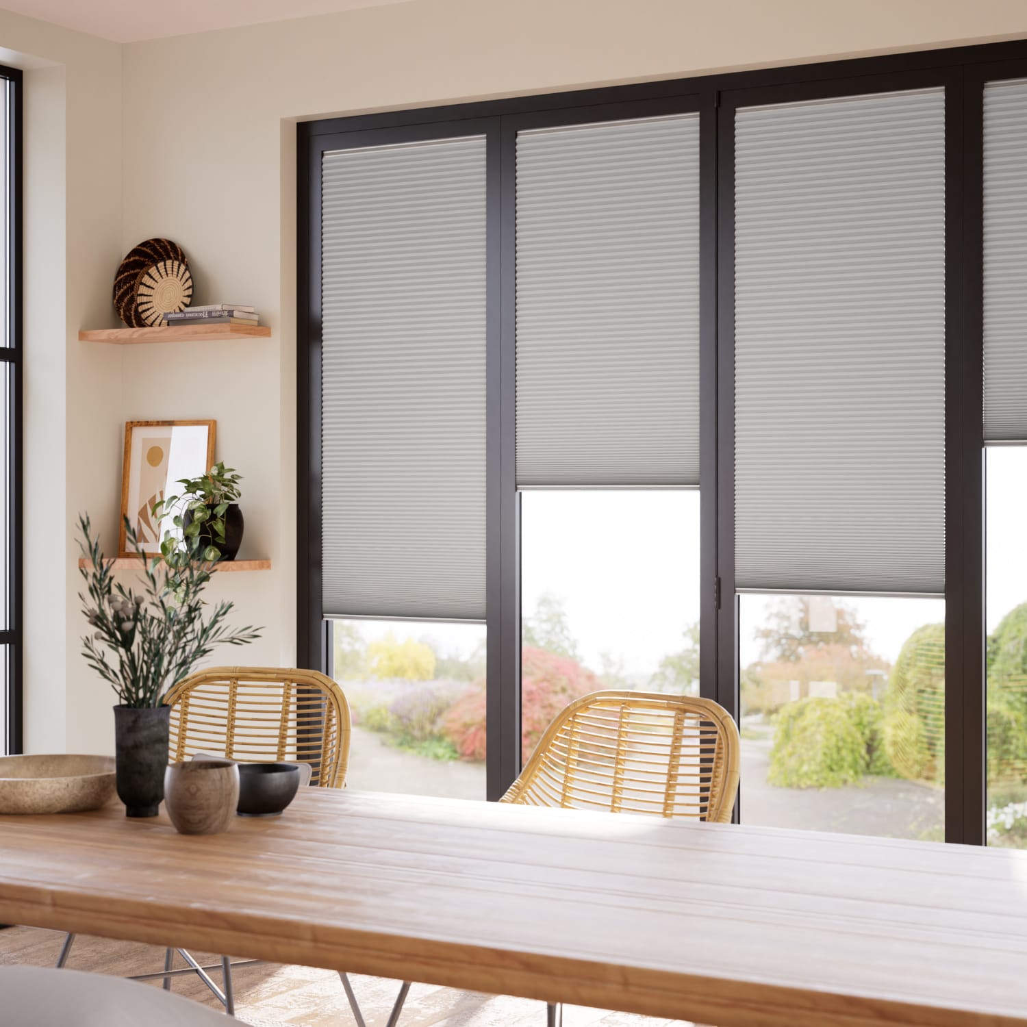 BiFold ClickFIT DuoShade Lunar Grey Pleated Blind