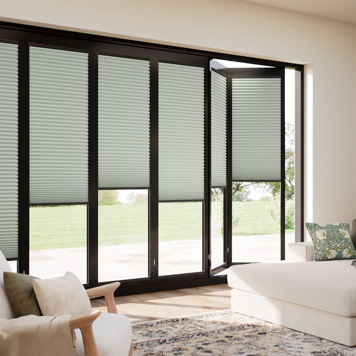 BiFold ClickFIT DuoShade Sage Pleated Blind