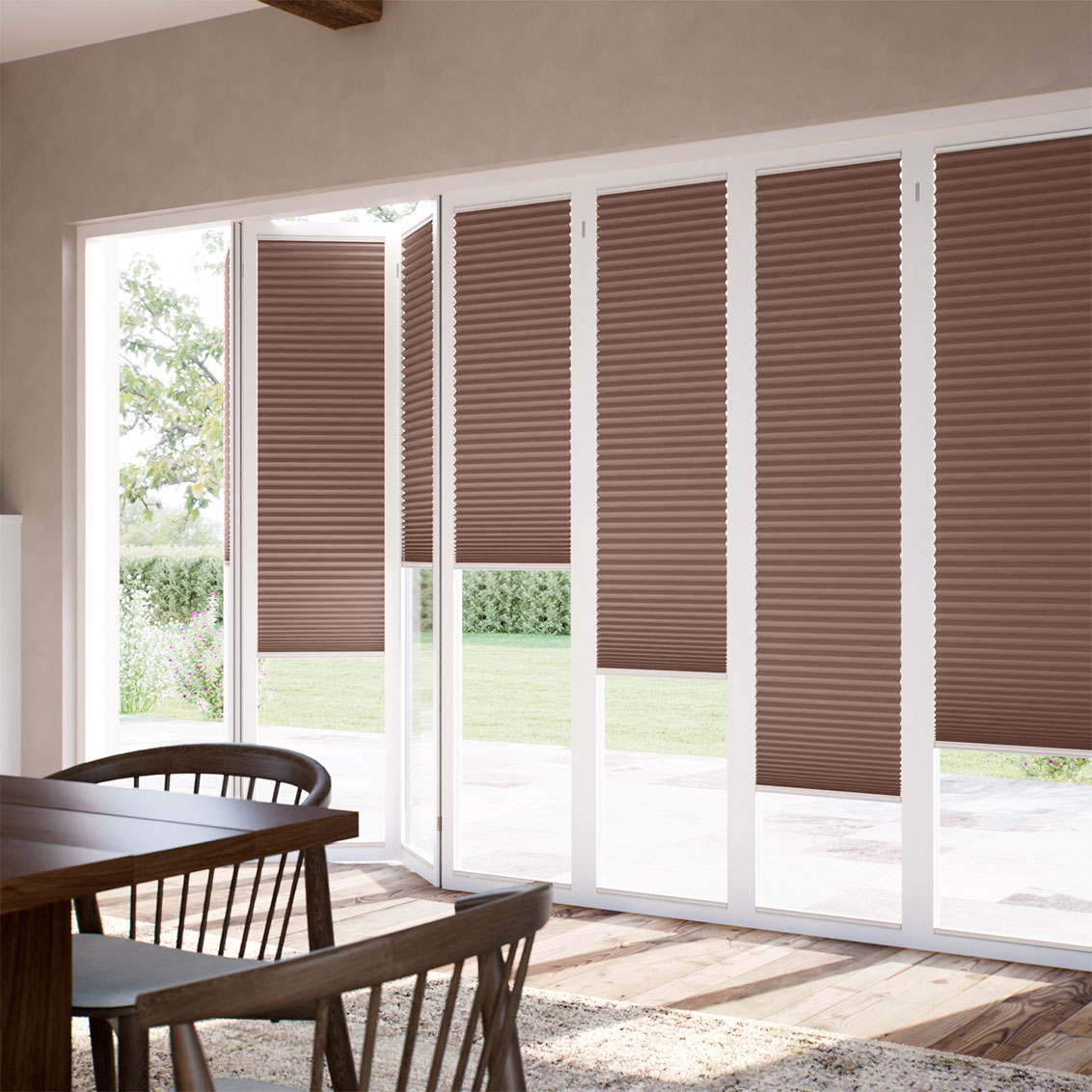 BiFold ClickFIT DuoShade Toffee Pleated Blind