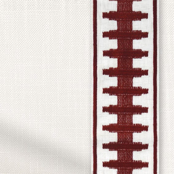 Bijou Linen Alabaster & Ascott Rouge Curtains