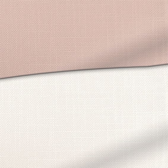 Bijou Linen Alabaster & Blush Pink Border Roman Blind