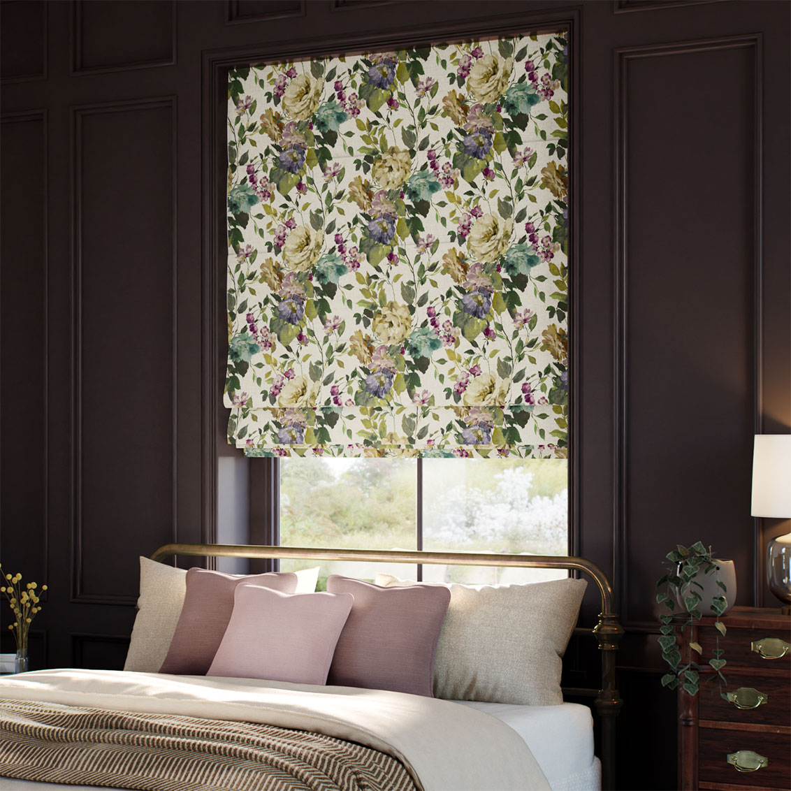 Bloom Mulberry Roman Blind