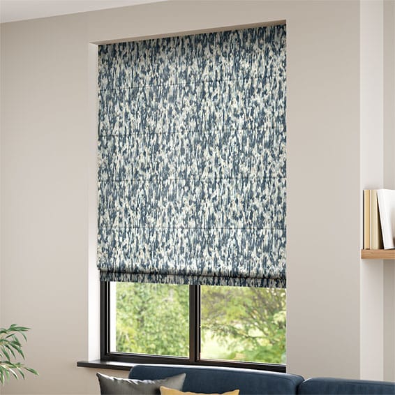 Blurred Velvet Denim Roman Blind