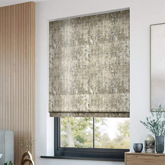 Electric Breedon Velvet Stone Roman Blind