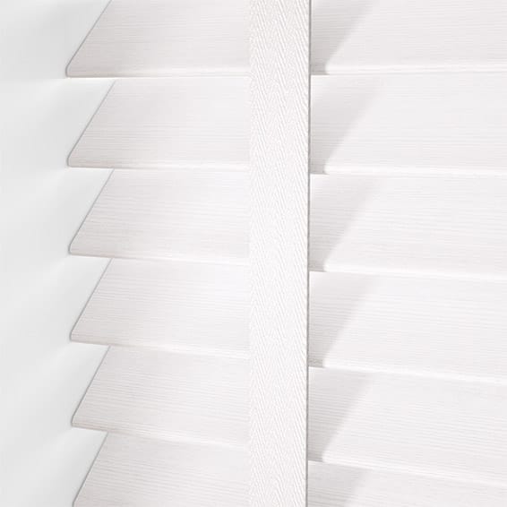 Brilliant White & Fresh White Faux Wood Blind - 50mm Slat