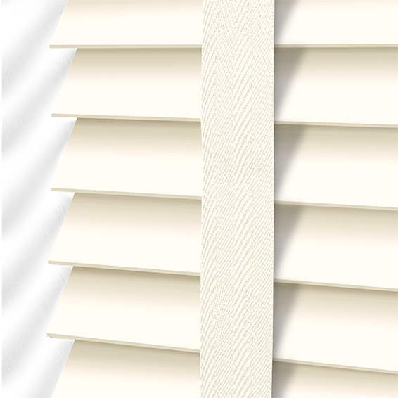 Buttermilk & Ivory Faux Wood Blind - 50mm Slat