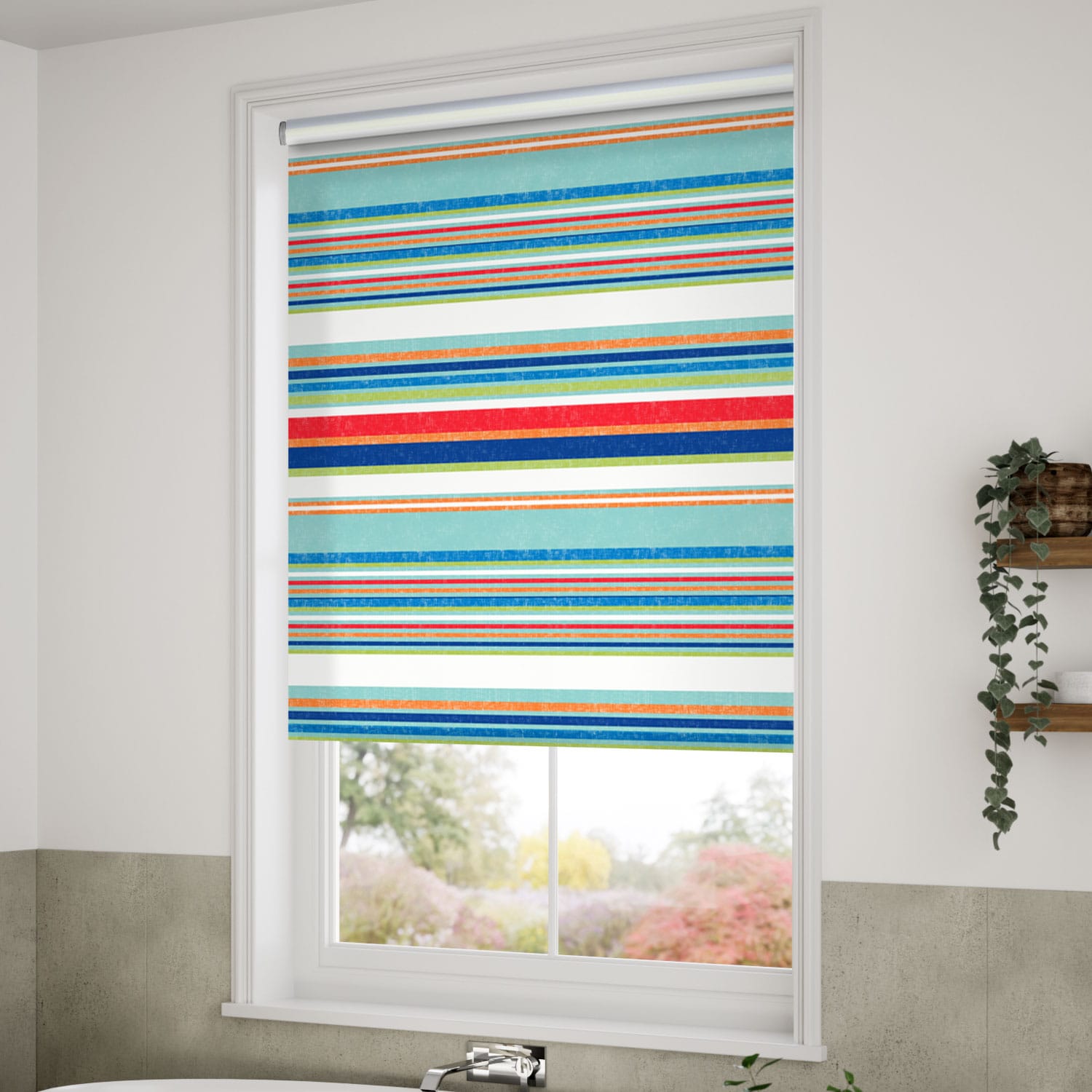 Calcutta Stripe Seaside Blue Roller Blind
