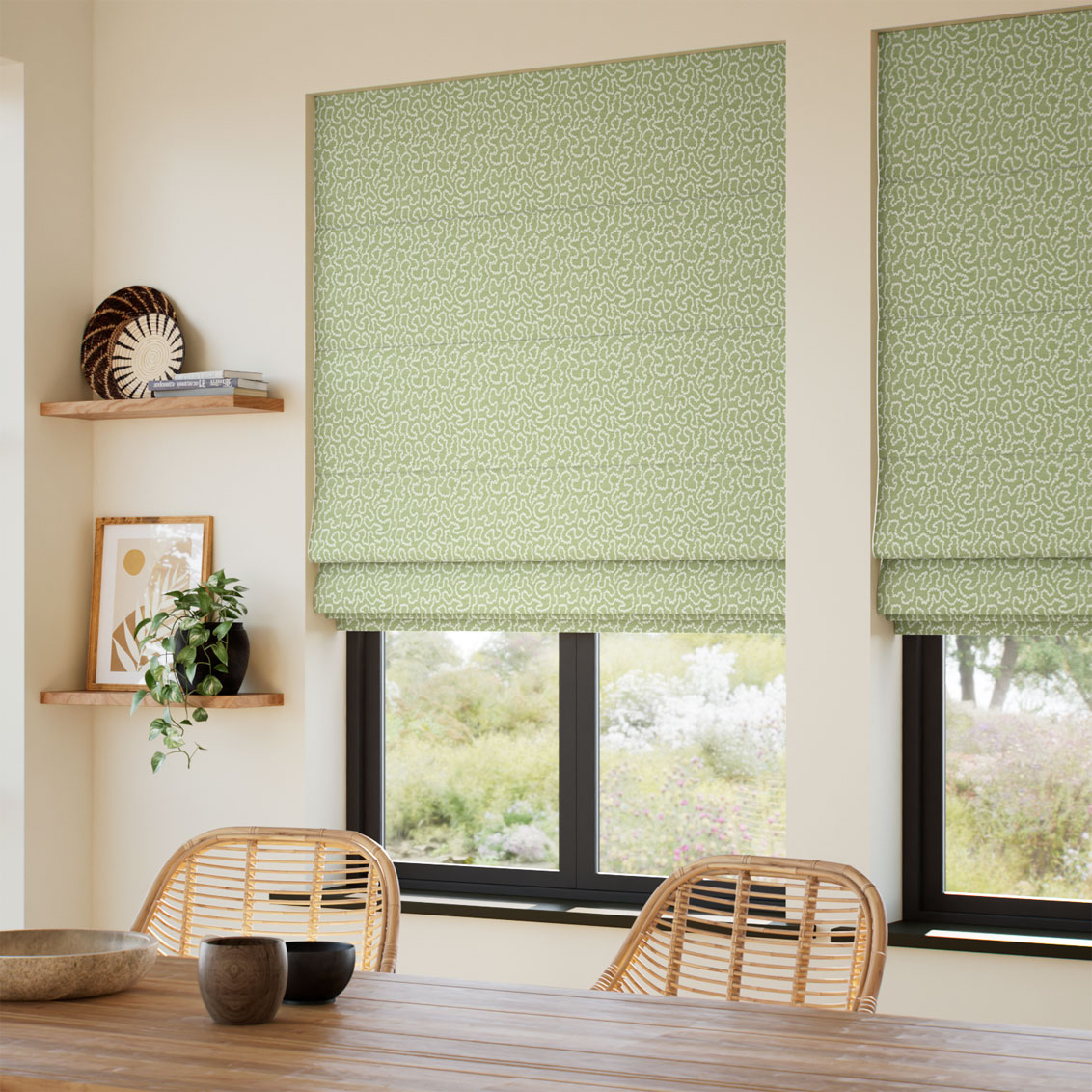 Carina Jacquard Apple Roman Blind