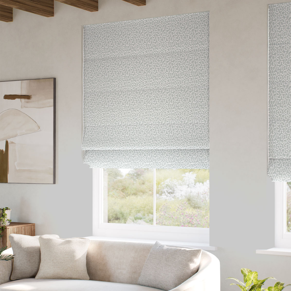 Carina Jacquard Winter Blue Roman Blind