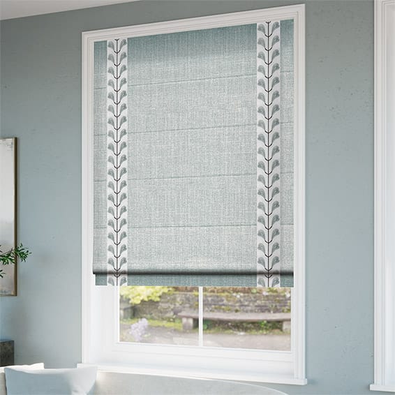 Cavendish Powder Blue & Chatsworth Mineral Roman Blind