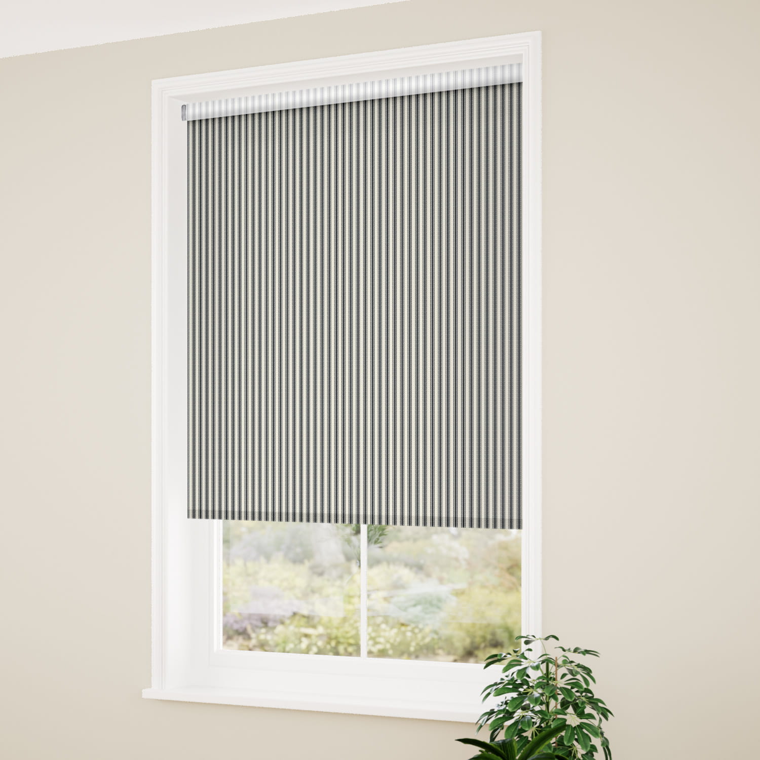 Twist2Go Chester Stripe Slate Roller Blind