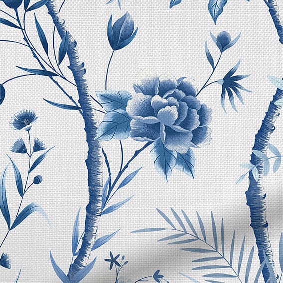 Chinoiserie China Blue Curtains