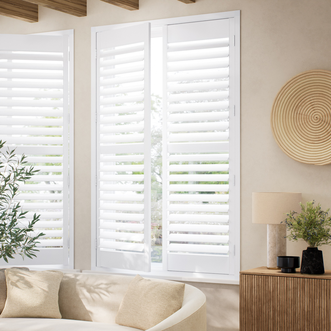 Click2Go Smooth White No Drill Shutter Blind