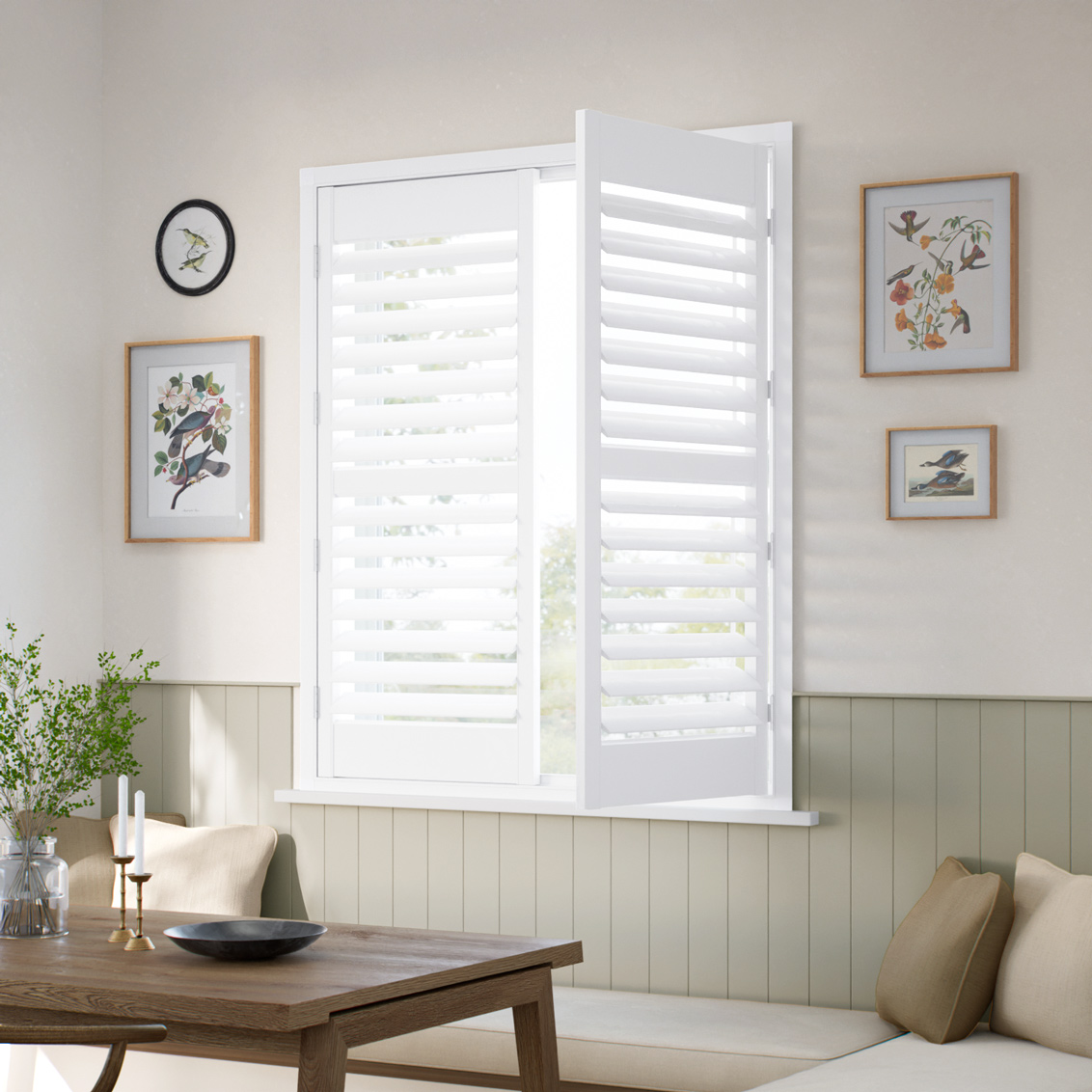 Click2Go Smooth White No Drill Shutter Blind