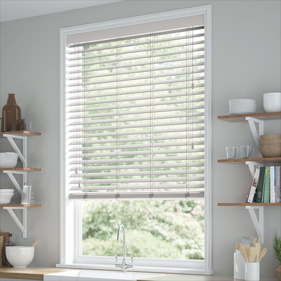 Cool Grey Faux Wood Blind - 50mm Slat