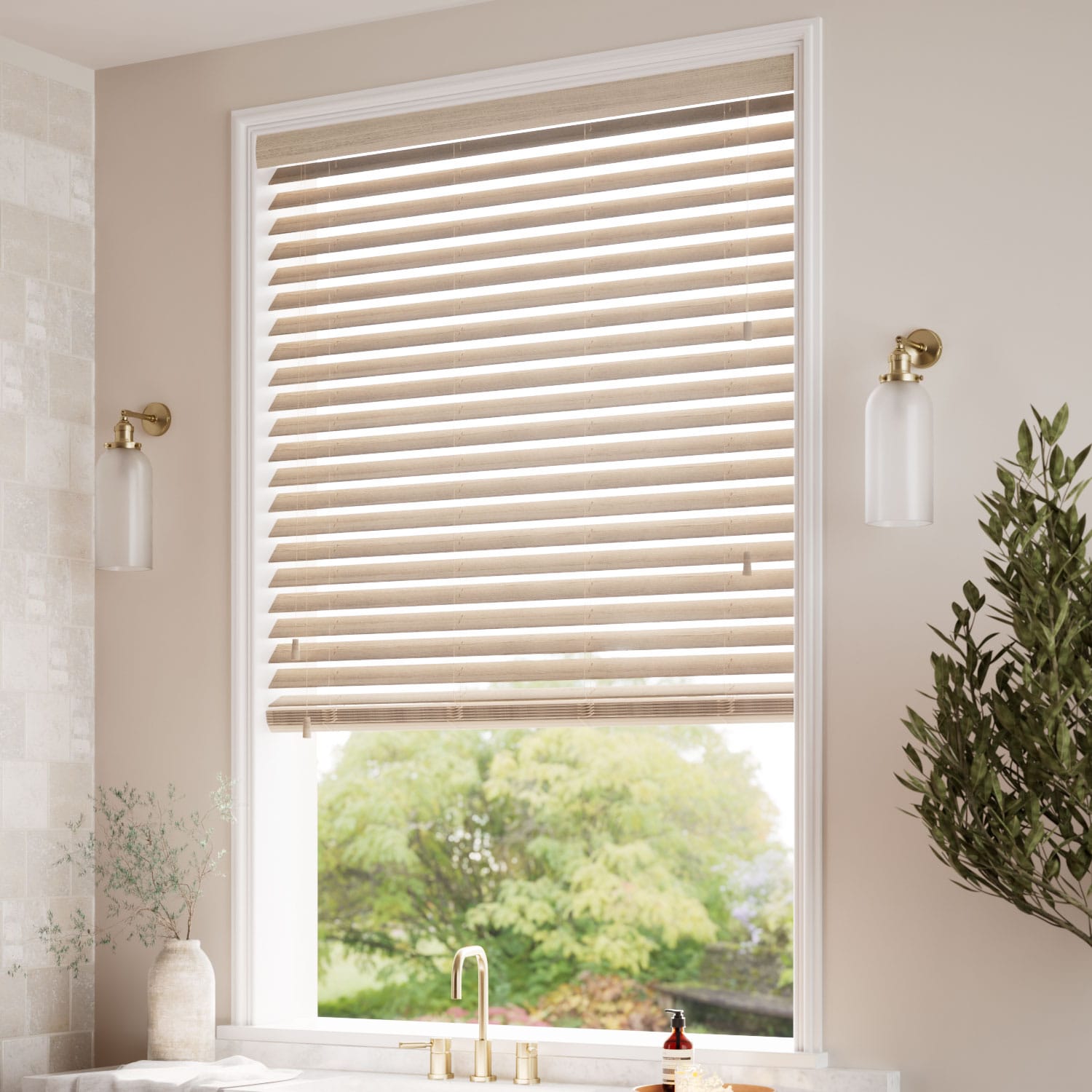 Cosmopolitan Taupe Grey Wooden Blind - 50mm Slat