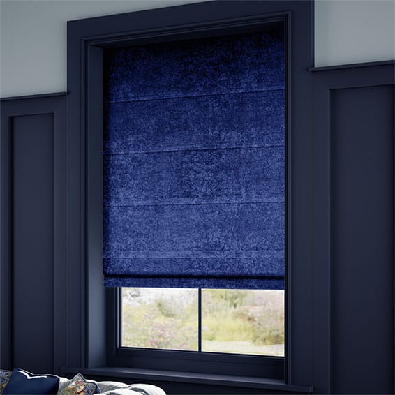 Crushed Velvet Royal Blue Roman Blind