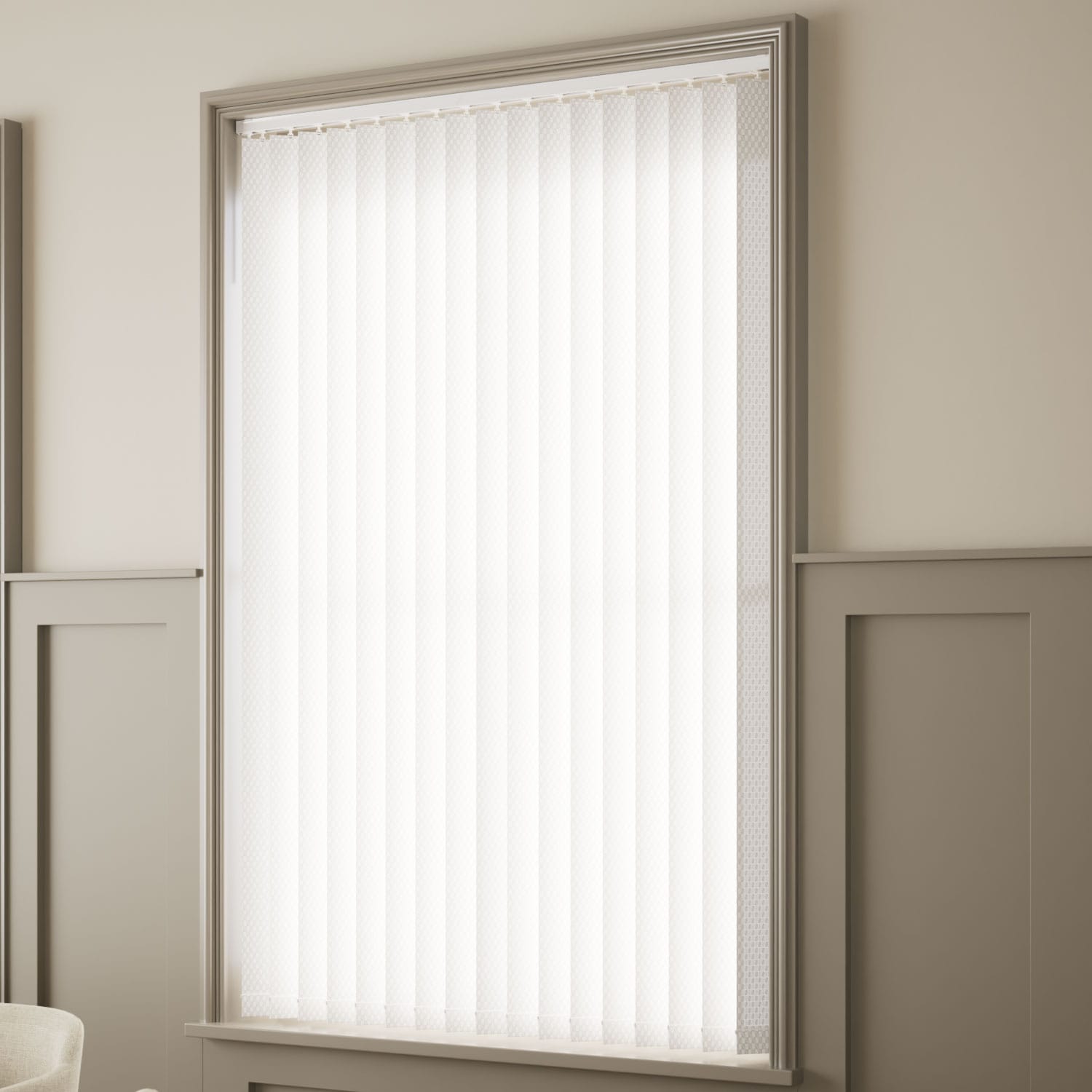 Diamond Mosaic White Vertical Blind