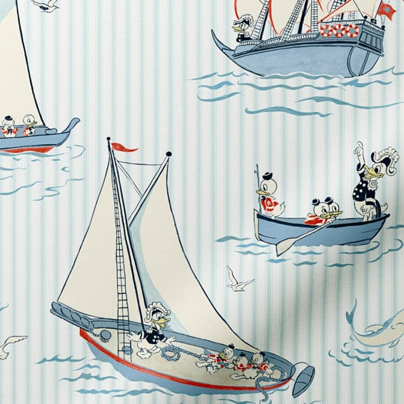 Donald Nautical Border Duck Egg Roman Blind