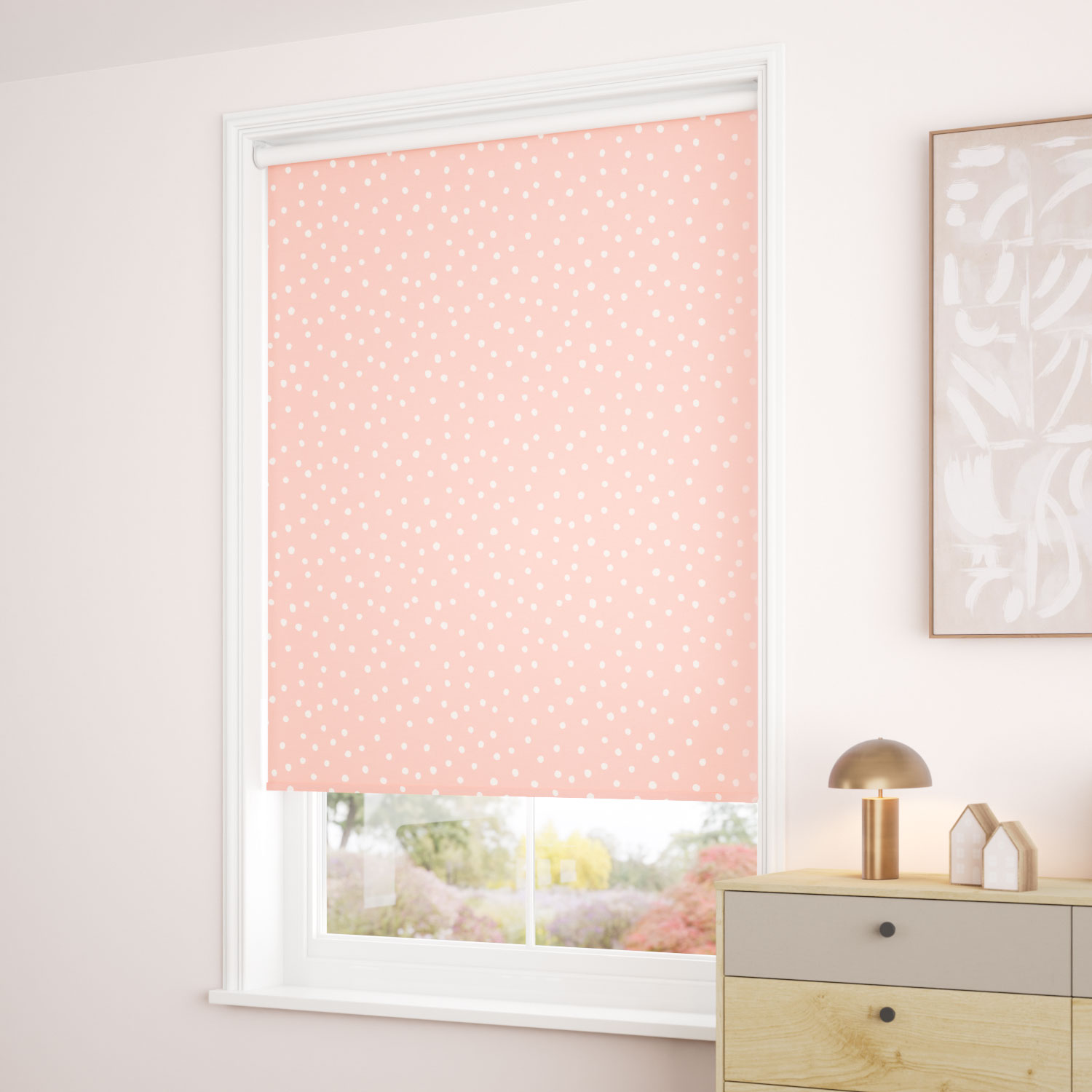 Twist2Go Dotty Dots Blush Roller Blind