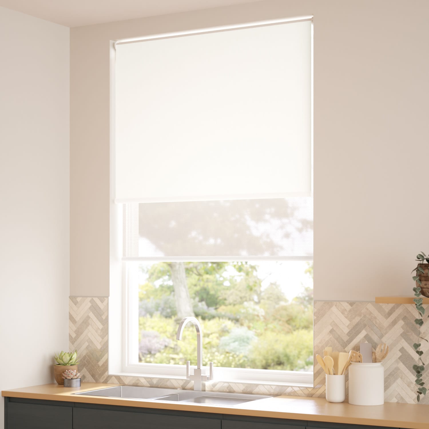 Atom Ivory Double Roller Blind