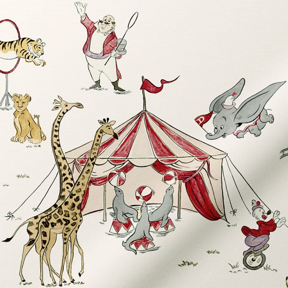 Dumbo Border Ivory Curtains