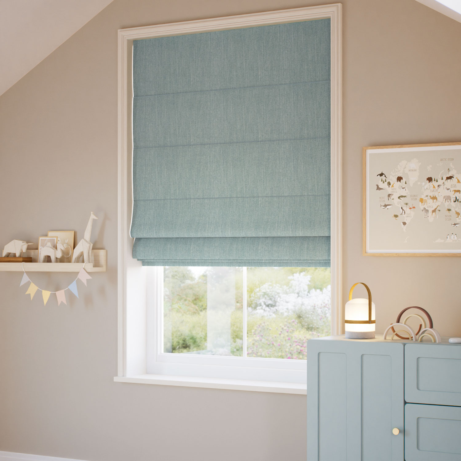 Isabella Teal Roman Blind