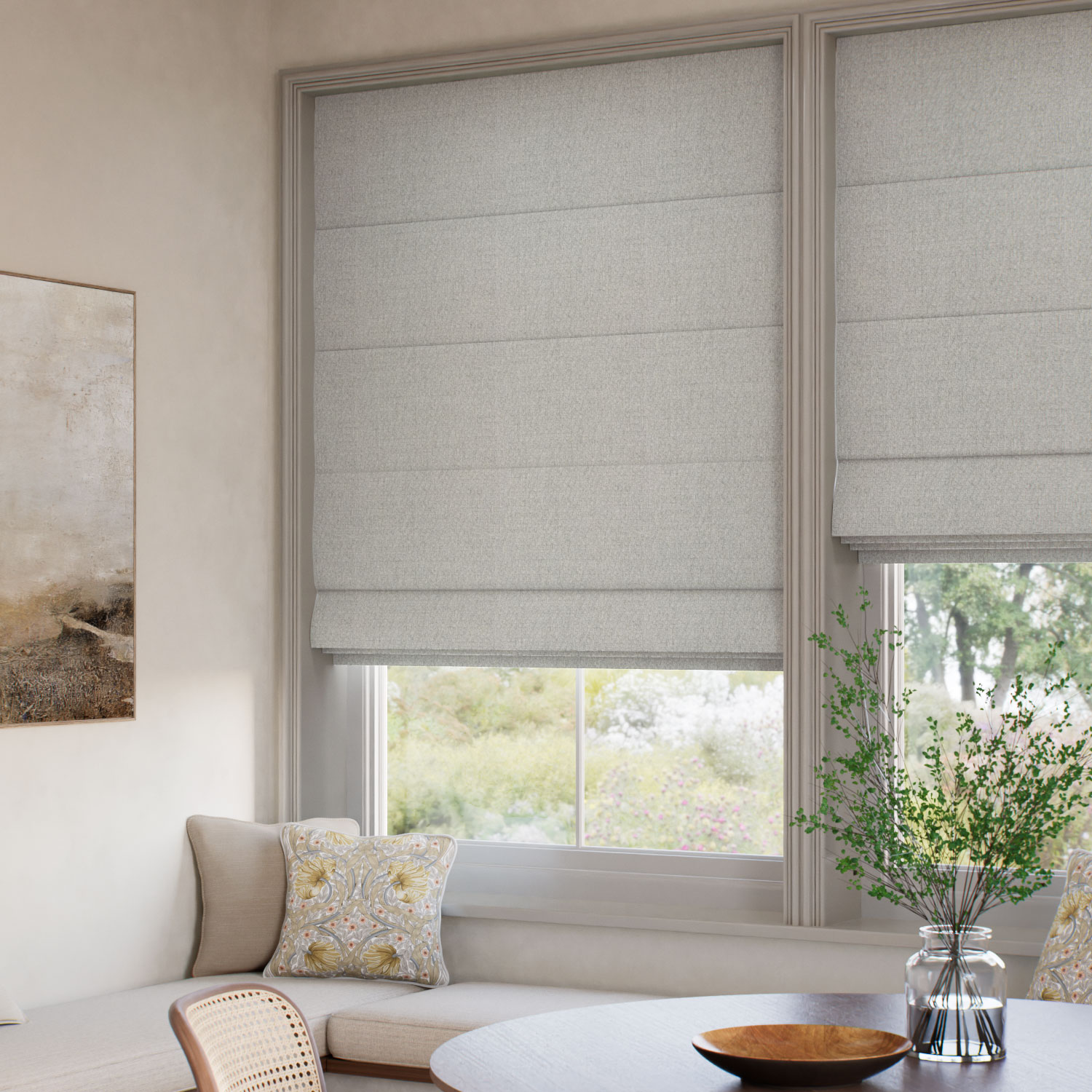 Lydia Grey Wash Roman Blind