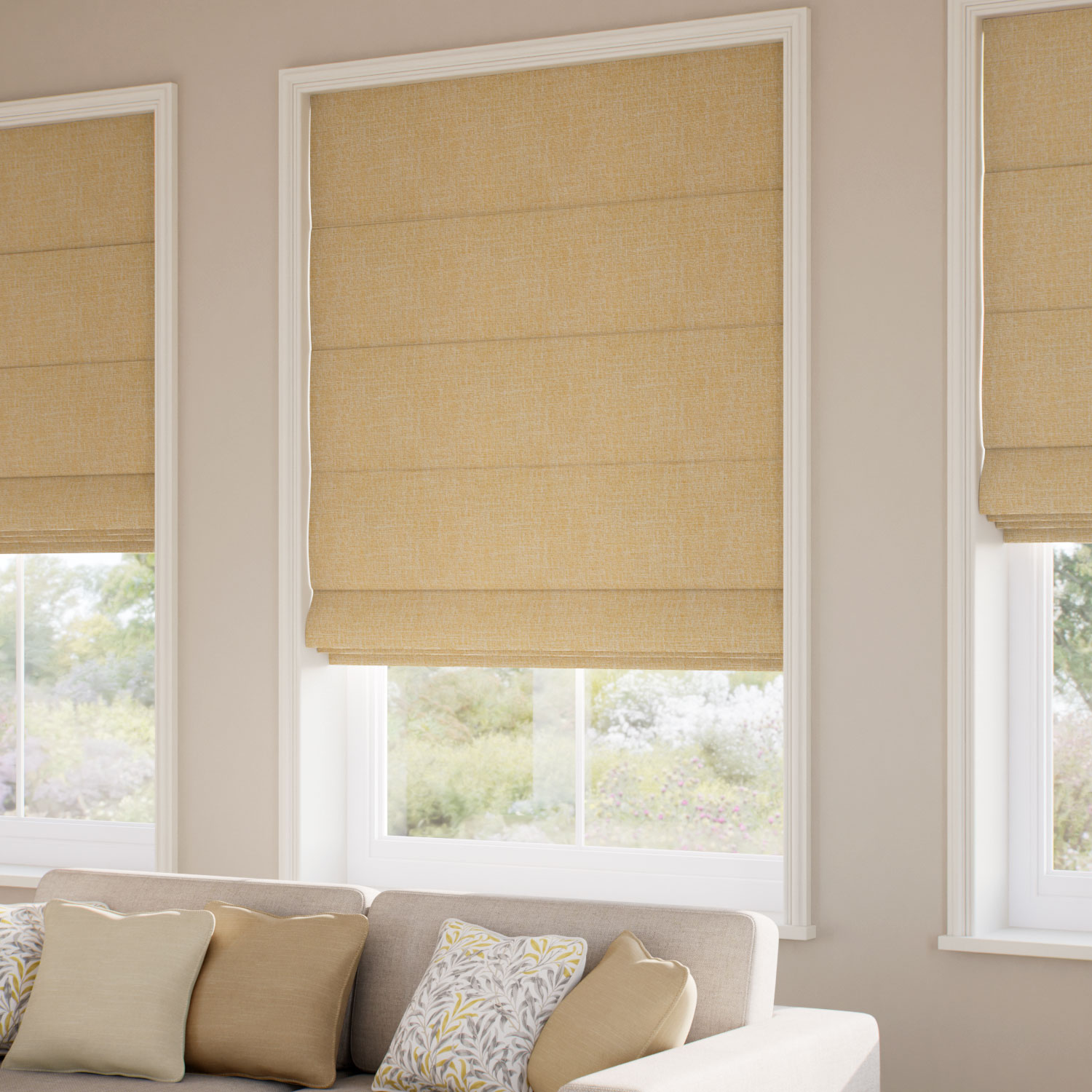 Lydia Ochre Roman Blind