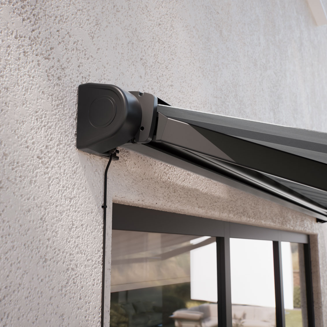 Electric Bali Stripe Flint Full Cassette Awning