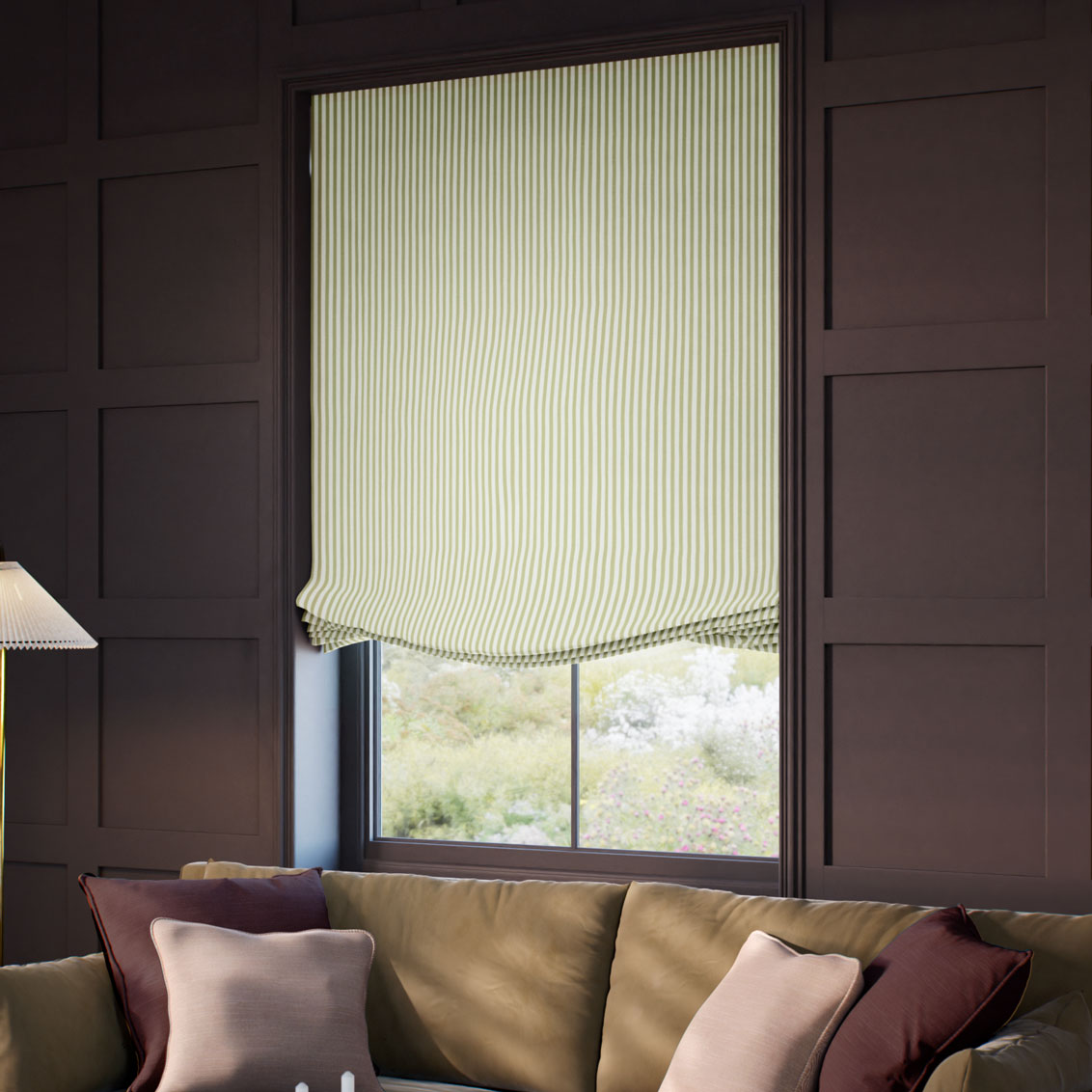 Ella Stripe Pistachio Relaxed Roman Blind